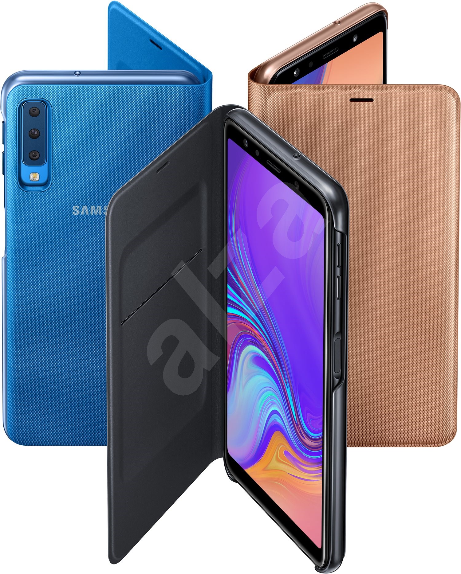 Samsung Galaxy A7 2018 Flip Wallet Cover Blue - Handyhülle | Alza.at